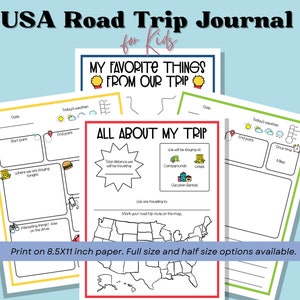 Kid's USA Road Trip Journal, Instant Download - Etsy