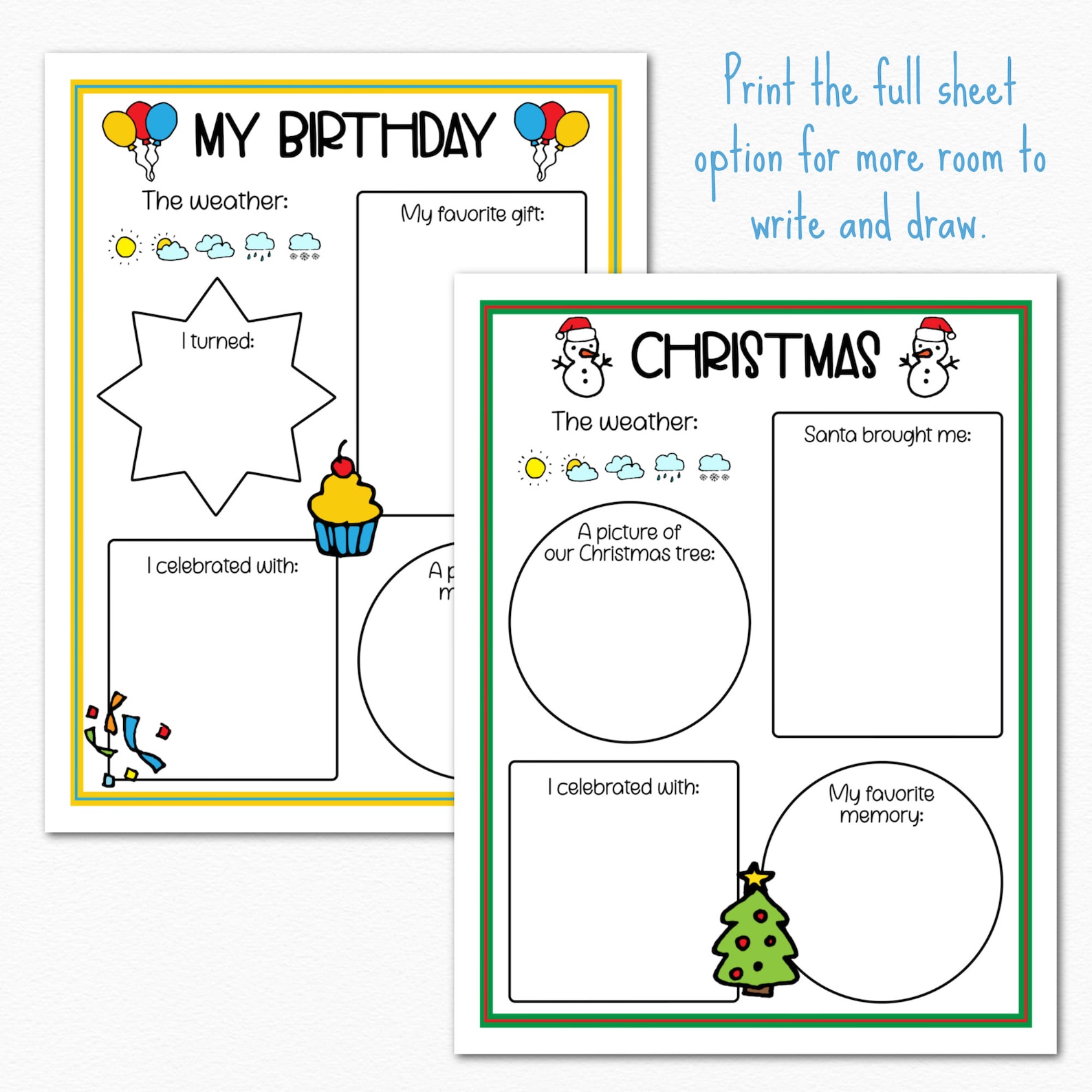Kid's Holiday Journal Instant Download - Etsy