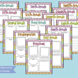 School Memories Journal, Bright Colors, Instant Download - Etsy