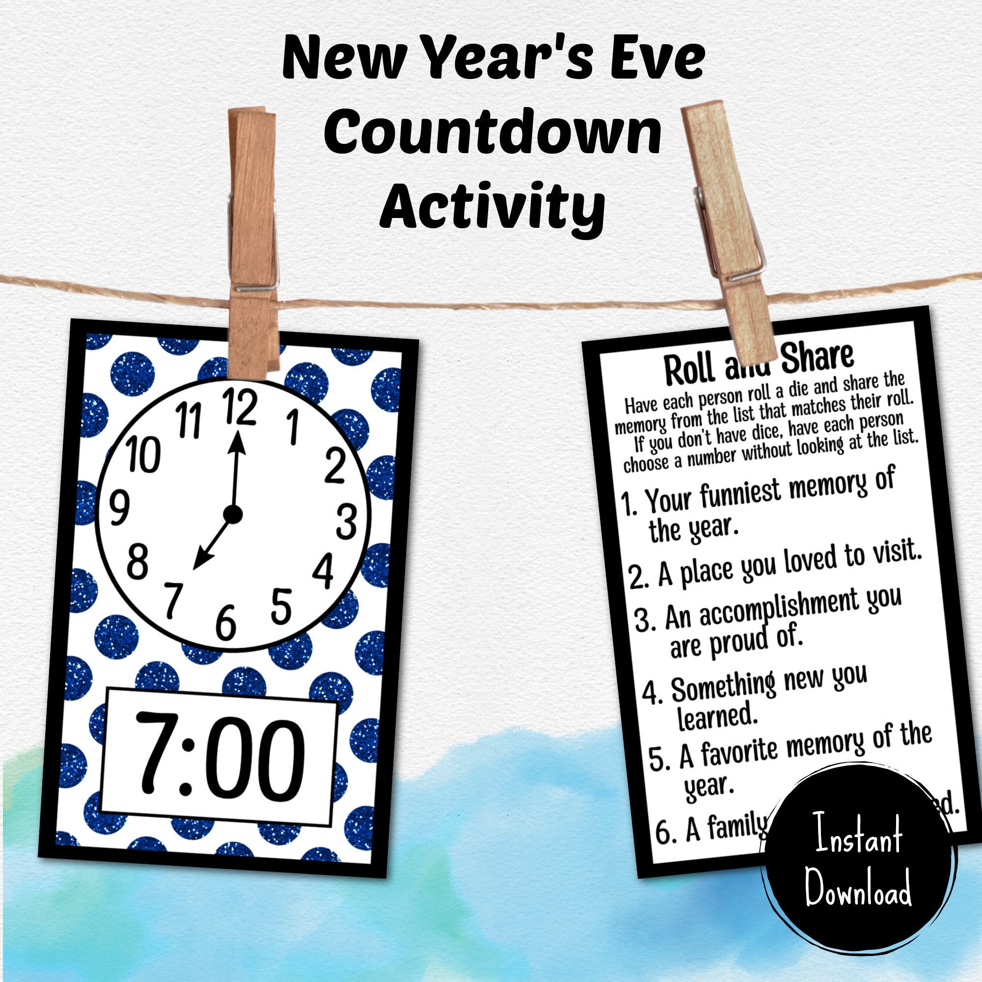 New Year's Eve Countdown Activity for Kids Digital - Etsy