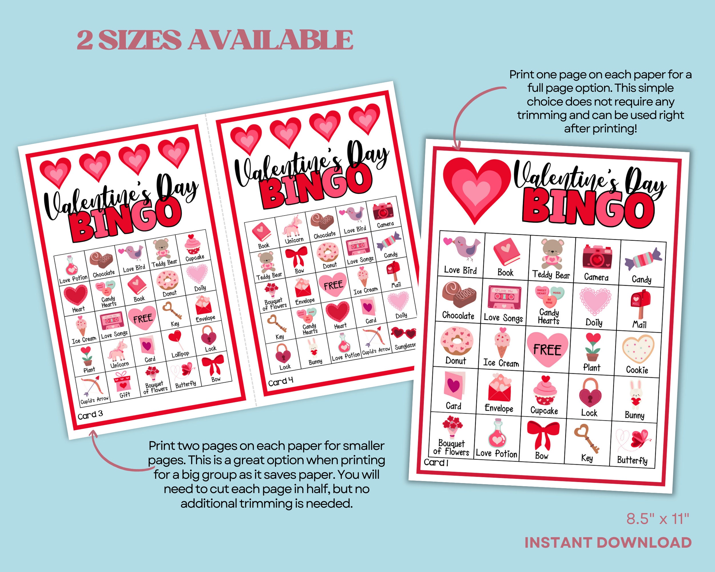 Valentine's Day Bingo Party Game for Kids, Instant Download - Etsy