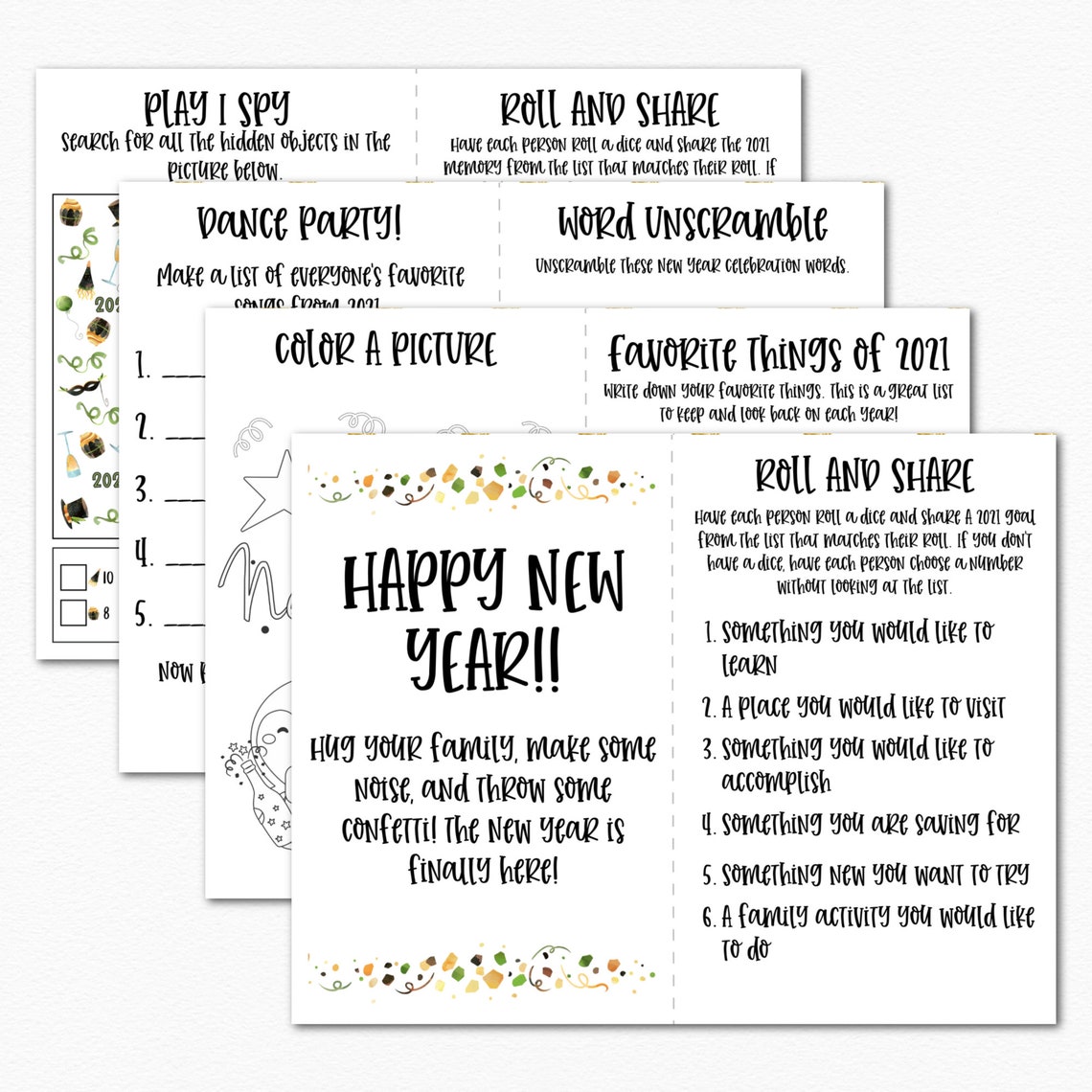 New Year's Eve Countdown Activity for Kids Digital | Etsy