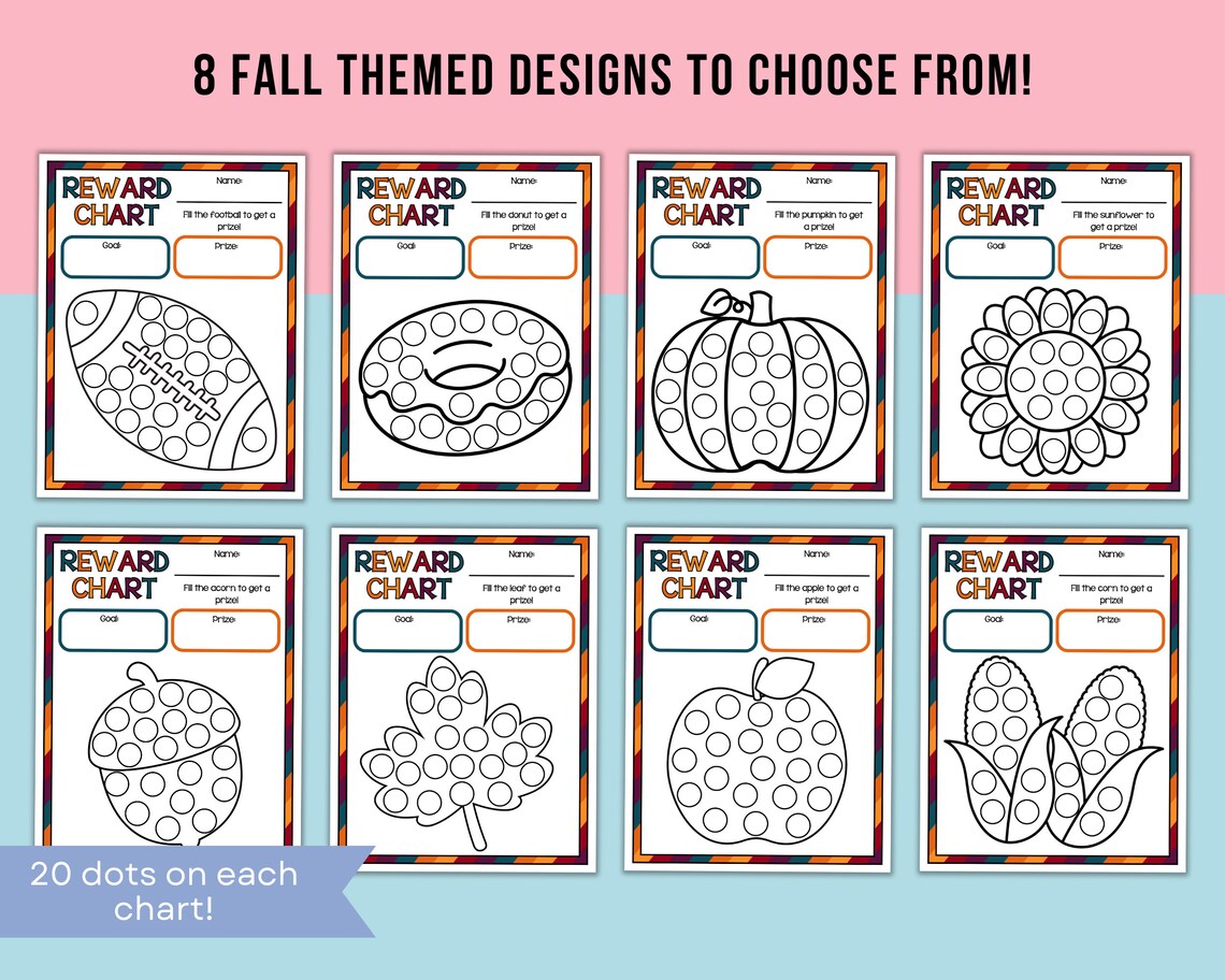 Reward Chart for Kids With Fall Theme, Instant Download - Etsy