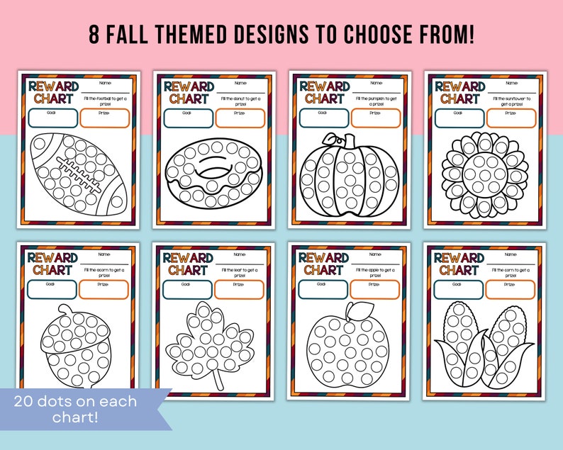 Reward Chart for Kids With Fall Theme, Instant Download - Etsy
