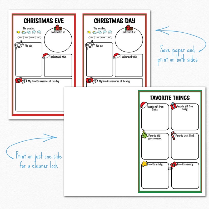Kid's Christmas Journal Instant Download - Etsy