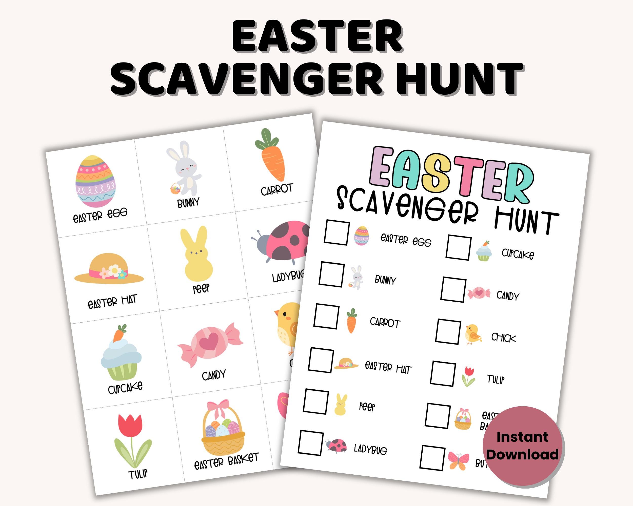 Easter Scavenger Hunt Game, Instant Download - Etsy
