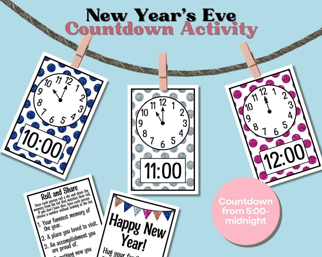New Year's Eve Countdown Activity for Kids Digital Download - Etsy