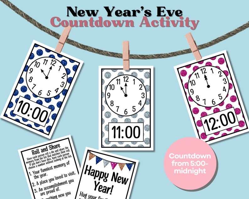 New Year's Eve Countdown Activity for Kids Digital Download - Etsy