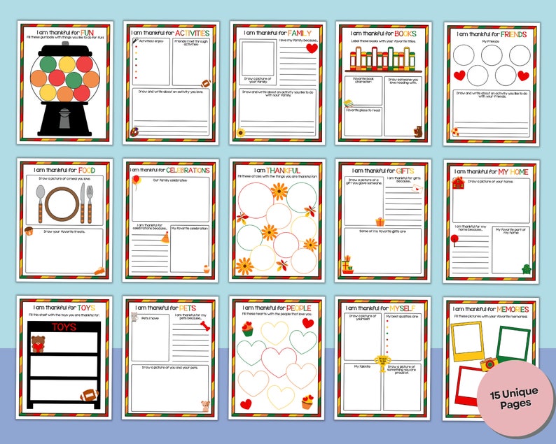 Fall Gratitude Journal for Kids; Thanksgiving Journal; Instant Download ...