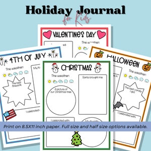 Kid's Holiday Journal, Instant Download - Etsy