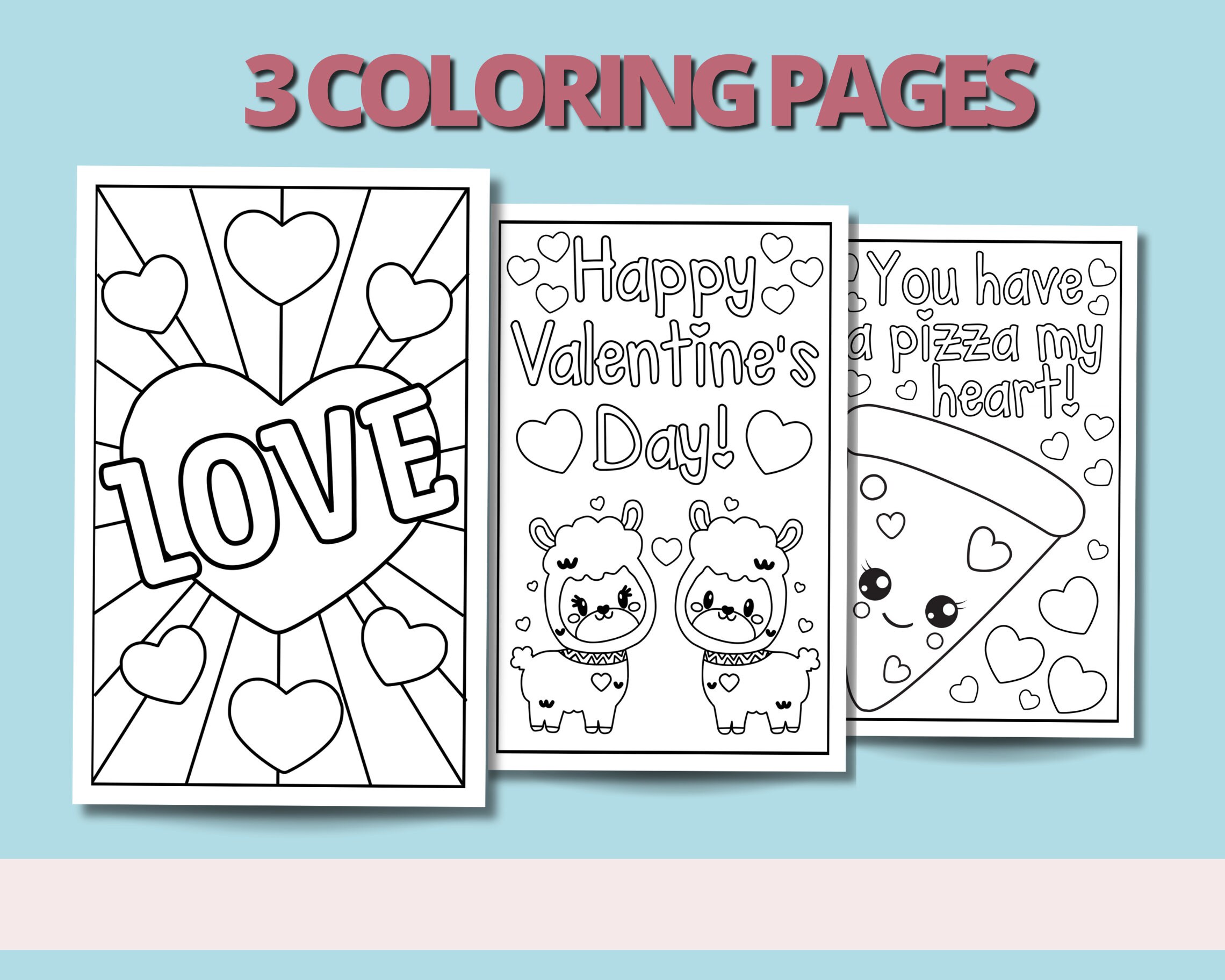 Valentine's Day Coloring and Activity Book for Kids, Instant Download ...
