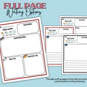 Kid's Theme Park Vacation Journal, Florida Vacation, Instant Download ...