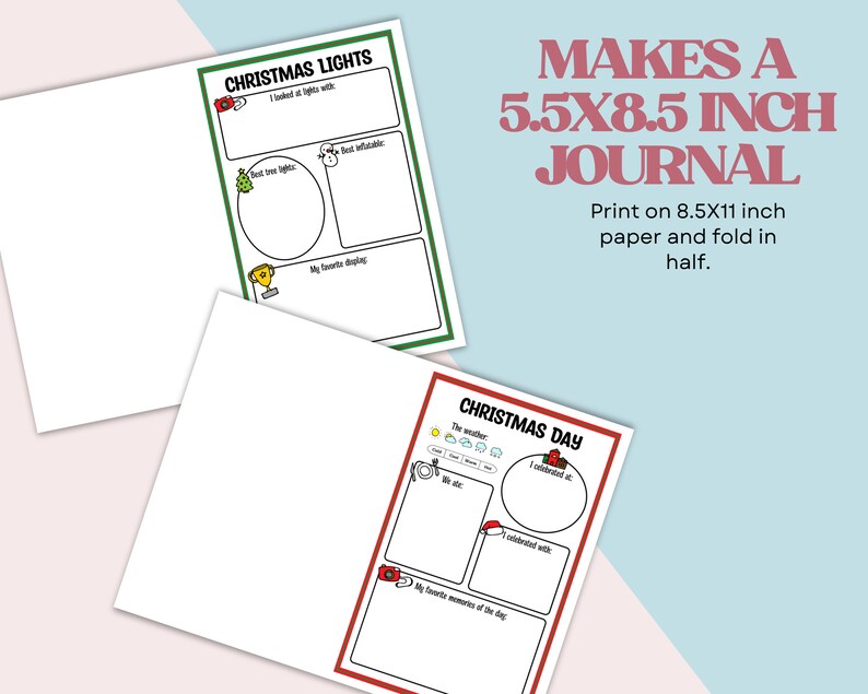 Kid's Christmas Journal, Instant Download - Etsy