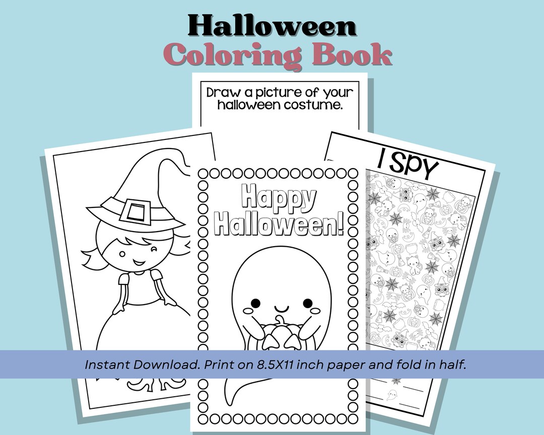 Halloween Coloring Book, Instant Download - Etsy