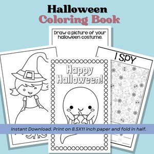 Halloween Coloring Book, Instant Download - Etsy