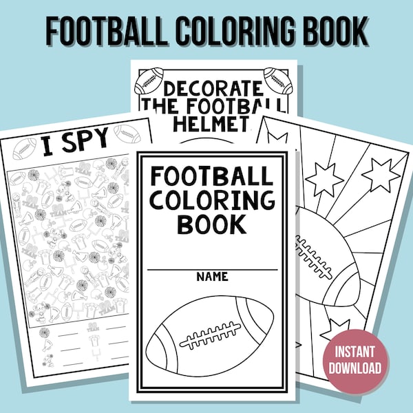 Football Colouring Book Download - Etsy