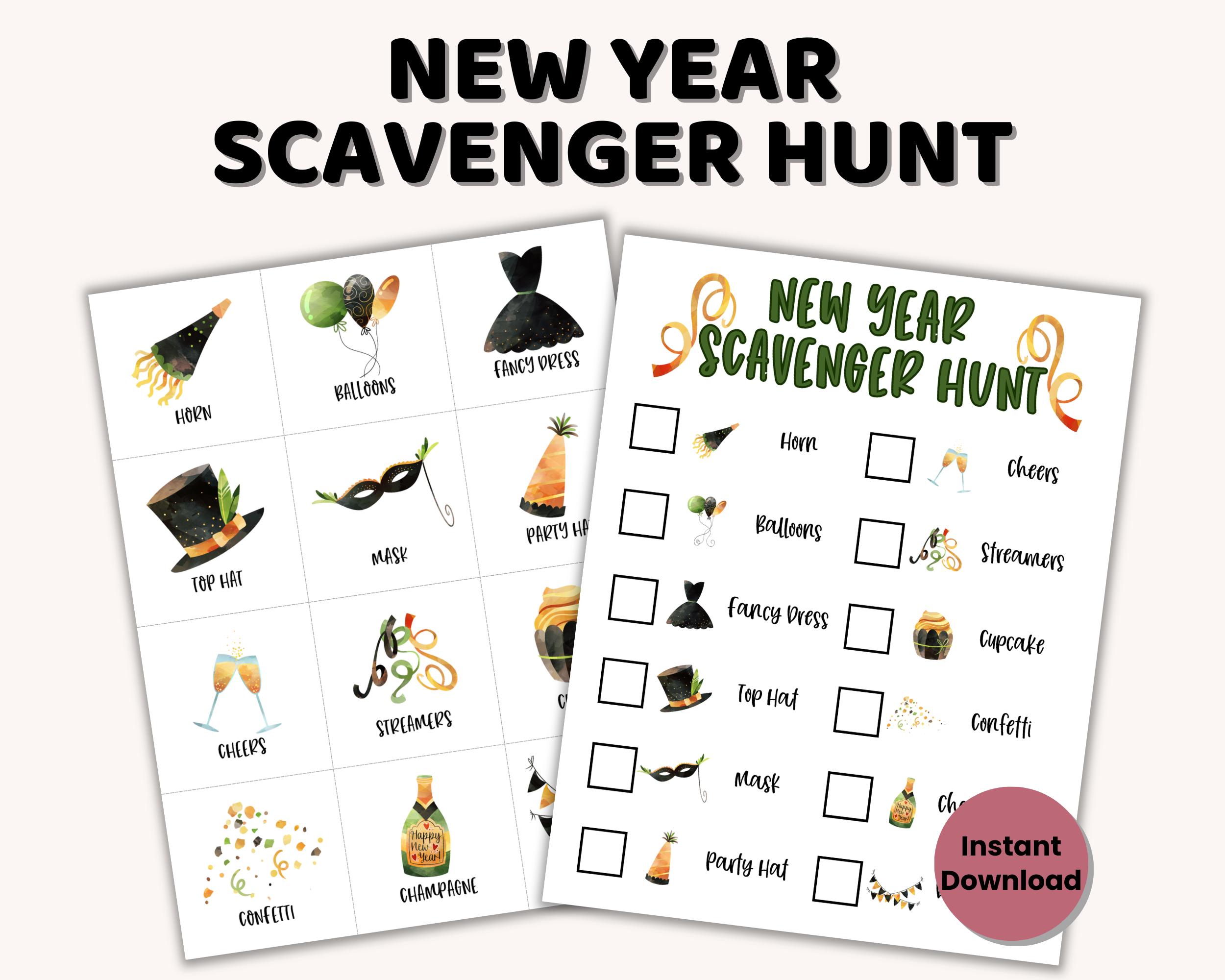 New Year Scavenger Hunt, Instant Download - Etsy