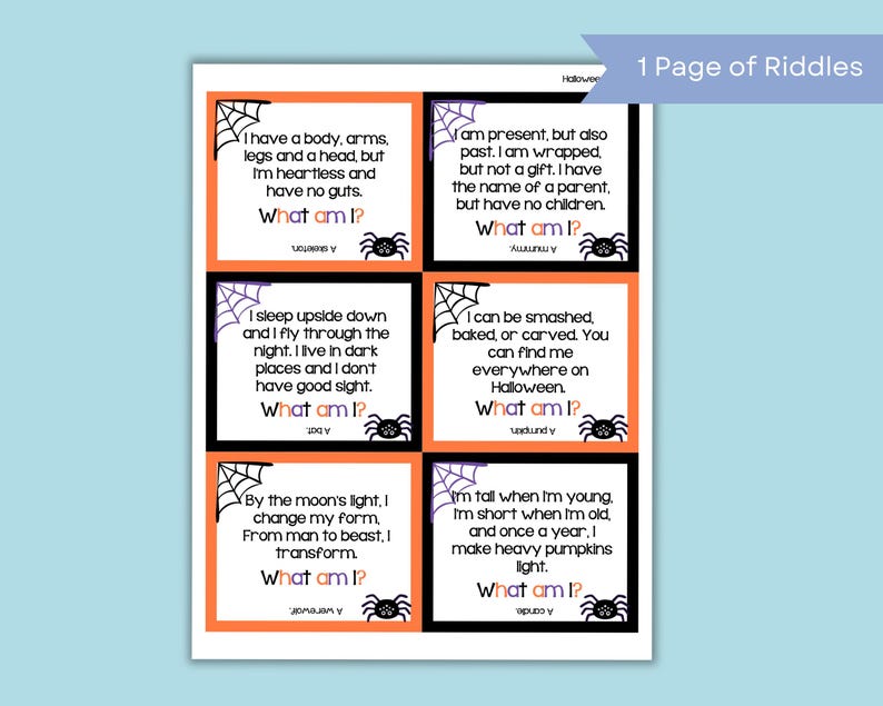 Halloween Lunchbox Jokes and Riddles; Instant Download - Etsy