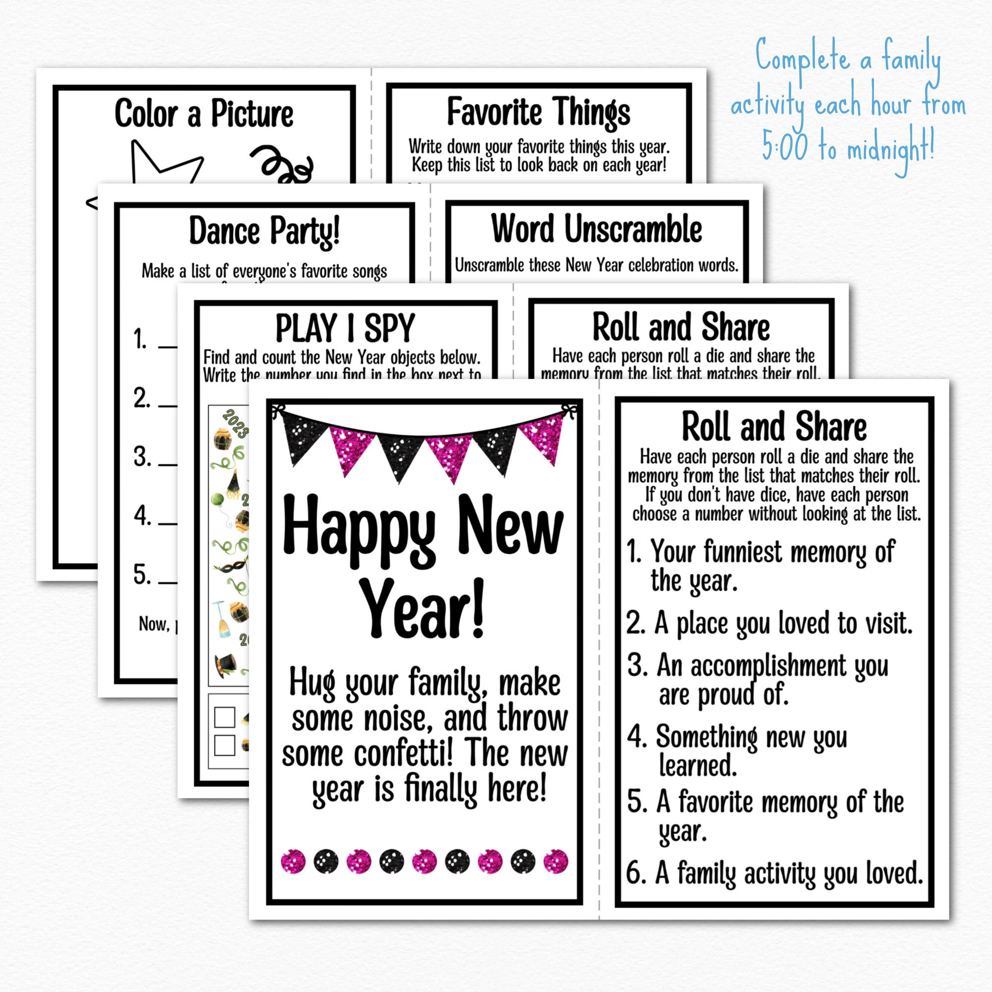 New Year's Eve Countdown Activity for Kids Digital - Etsy