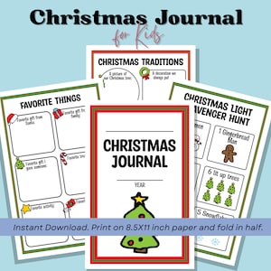 Kid's Christmas Journal, Instant Download - Etsy