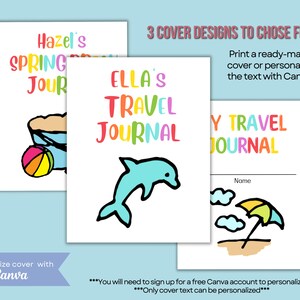 Kid's Travel Journal With Tropical Theme, Spring Break Journal, Instant ...