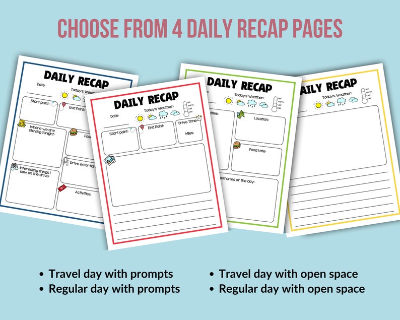 Kid's USA Road Trip Journal, Instant Download - Etsy