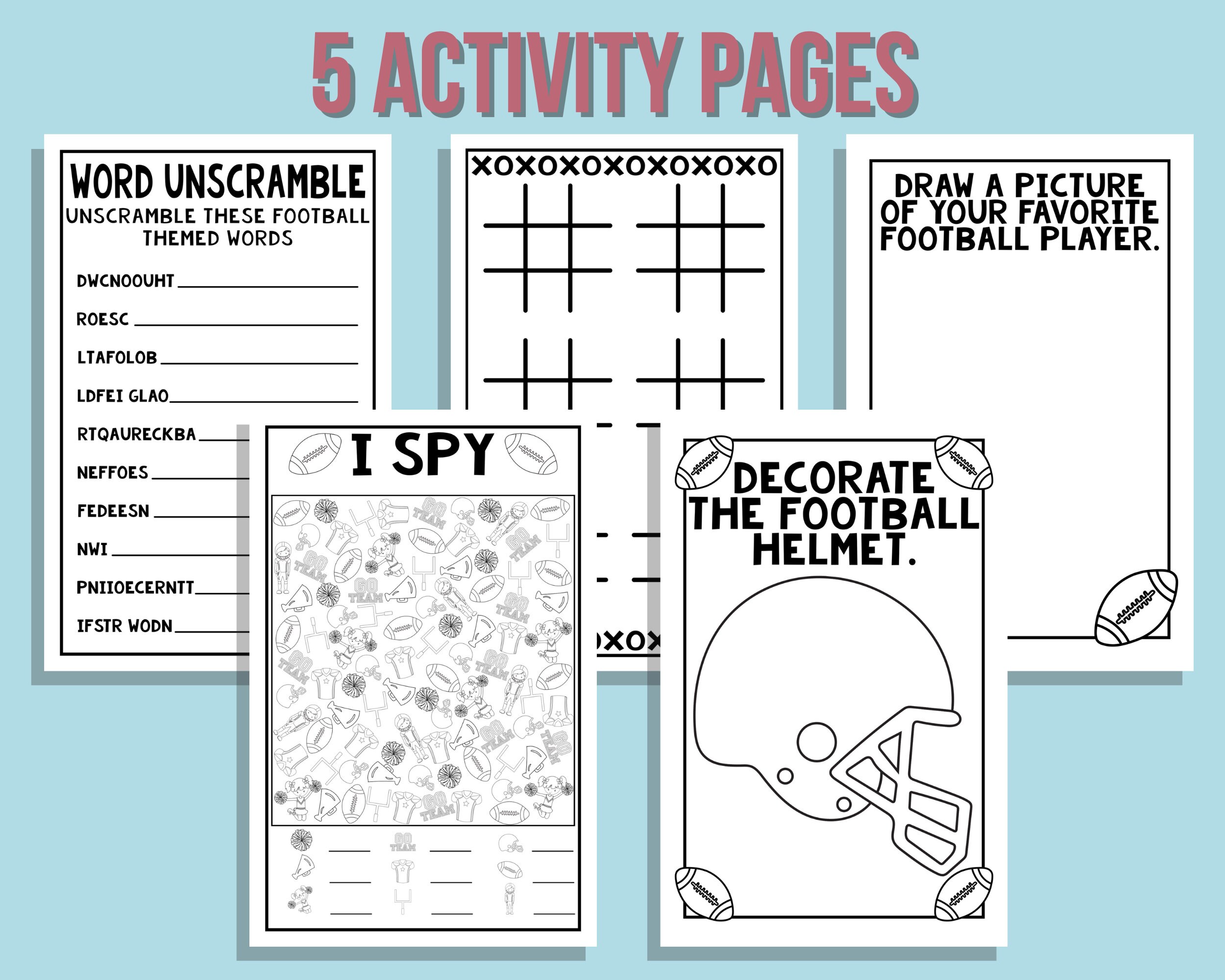 Football Coloring Book, Instant Download - Etsy