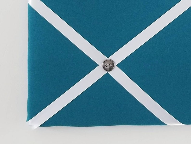 Teal Memory Board - Teal Pin Board - Teal Fabric Ribbon Board - Teal ...