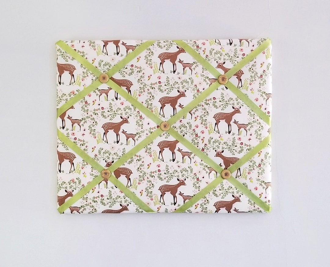 Deer Memory Board - Woodland Vision Board - Floral French Memo Board ...