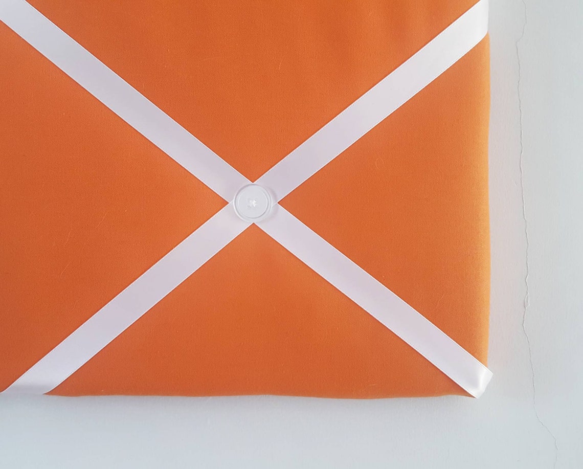 Orange Vision Board - Orange Fabric Ribbon Board - Orange French Memo ...