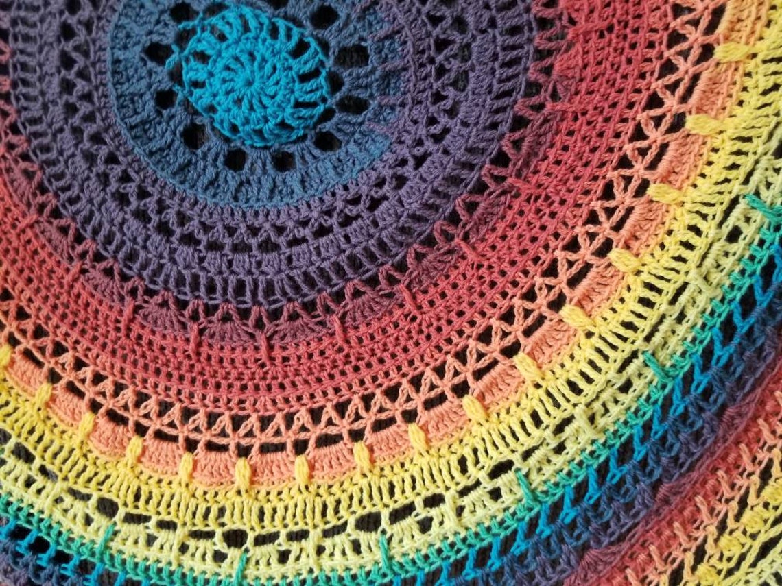 Rainbow Mandala Blanket Rainbow Crochet Throw Rainbow Baby - Etsy