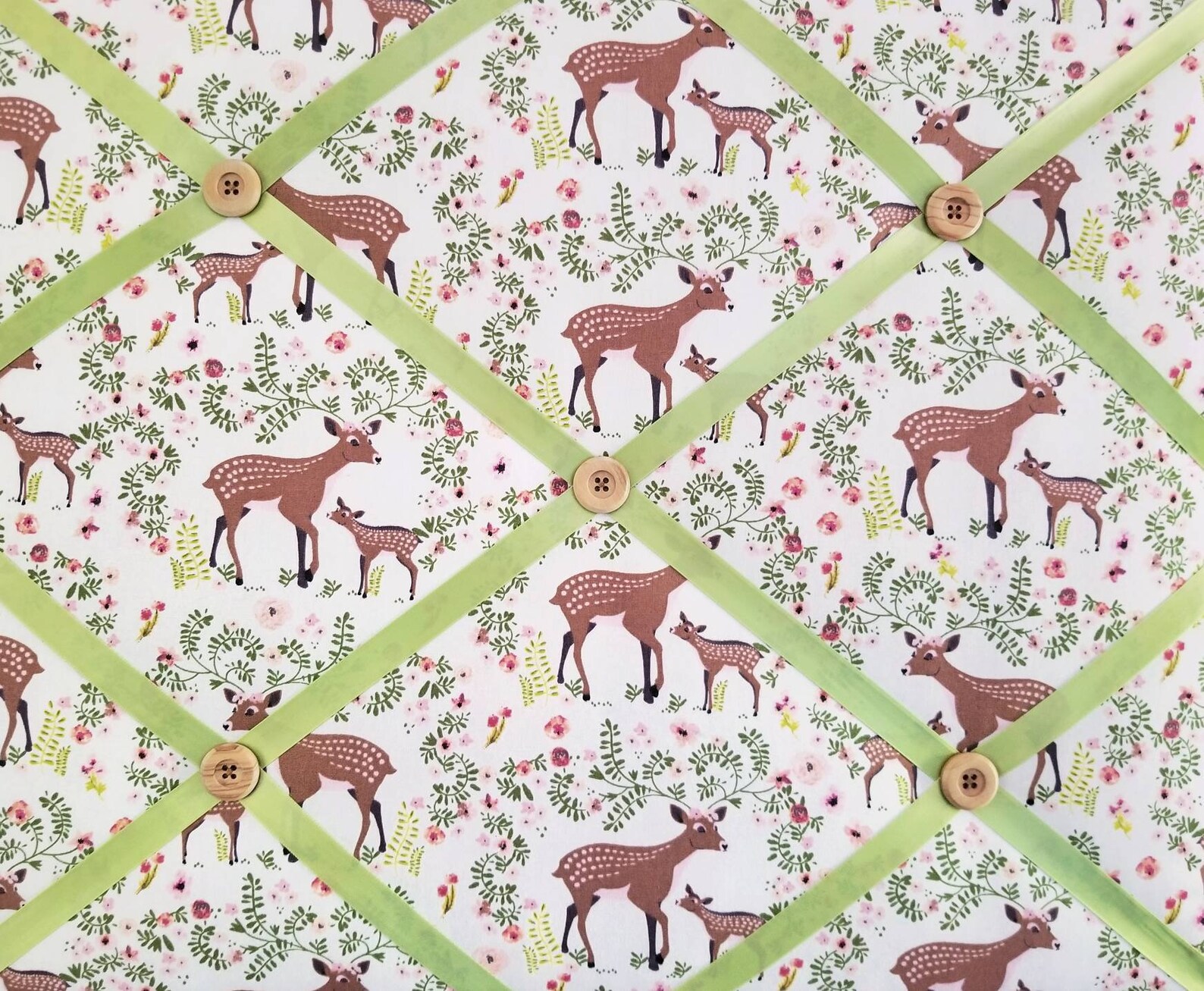 Deer Memory Board - Woodland Vision Board - Floral French Memo Board ...