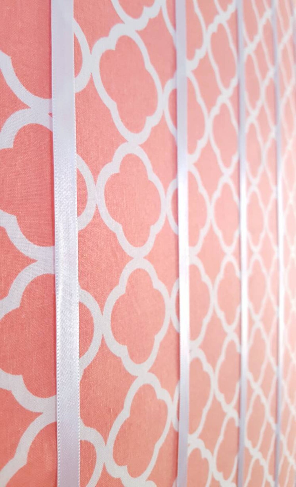 Coral Quatrefoil Headband Organizer White Hair Bow Holder - Etsy