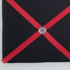 Black French Memo Board - Red Fabric Ribbon Board - Vision Board ...