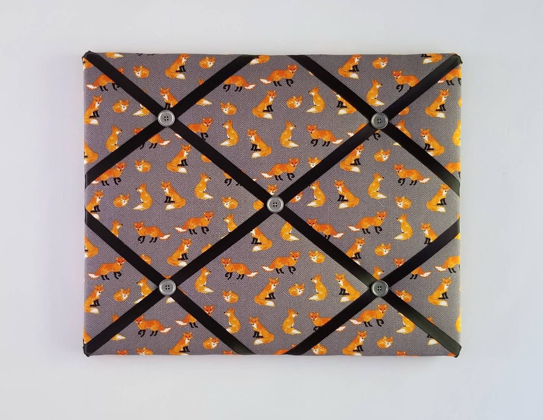 Orange Fox Vision Board - Graues Chevron Memory Board - Schwarzes ...