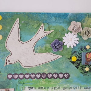 How to Breathe Collage - Mixed Media Art - Altered Art Collage - Green ...