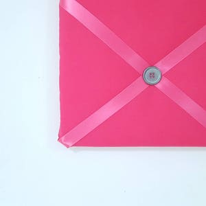 Hot Pink Memo Board Bright Pink Pin Board Fabric Ribbon Board Memory ...