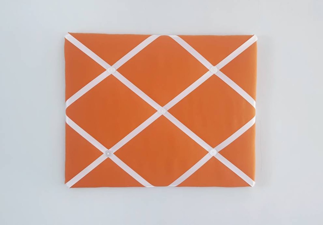 Orange Vision Board Orange Fabric Ribbon Board Orange French Memo Board ...
