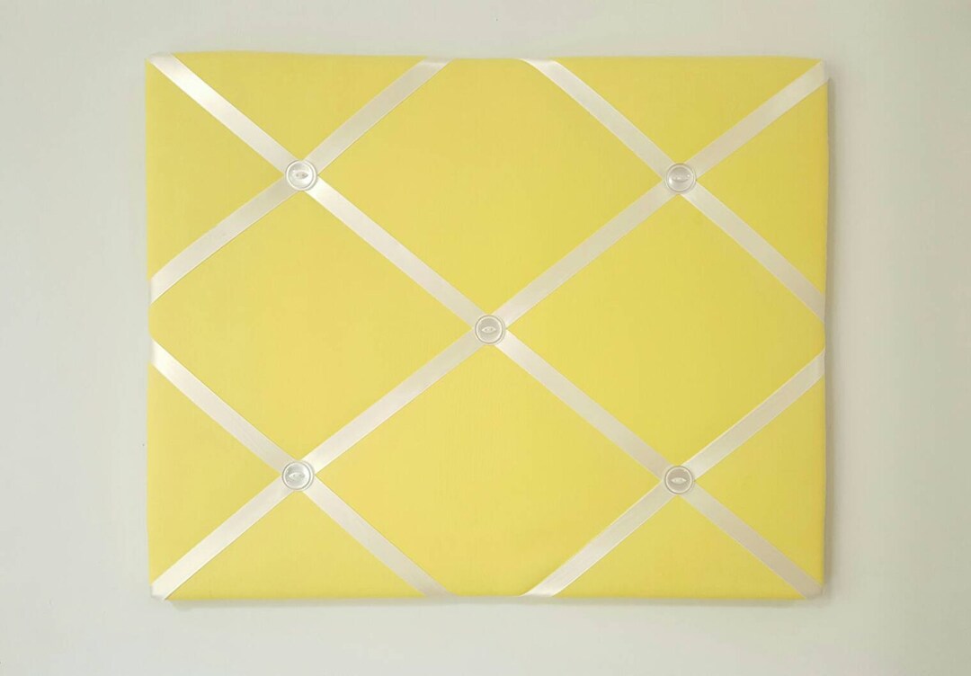 Yellow Memo Board - Yellow Fabric Ribbon Board - Yellow Message Board ...