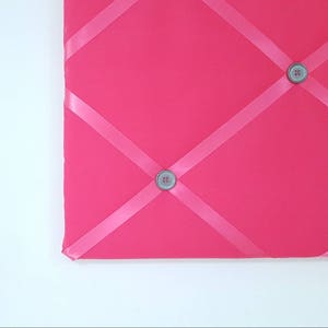 Hot Pink Memo Board Bright Pink Pin Board Fabric Ribbon Board Memory ...