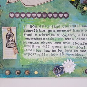 How to Breathe Collage - Mixed Media Art - Altered Art Collage - Green ...