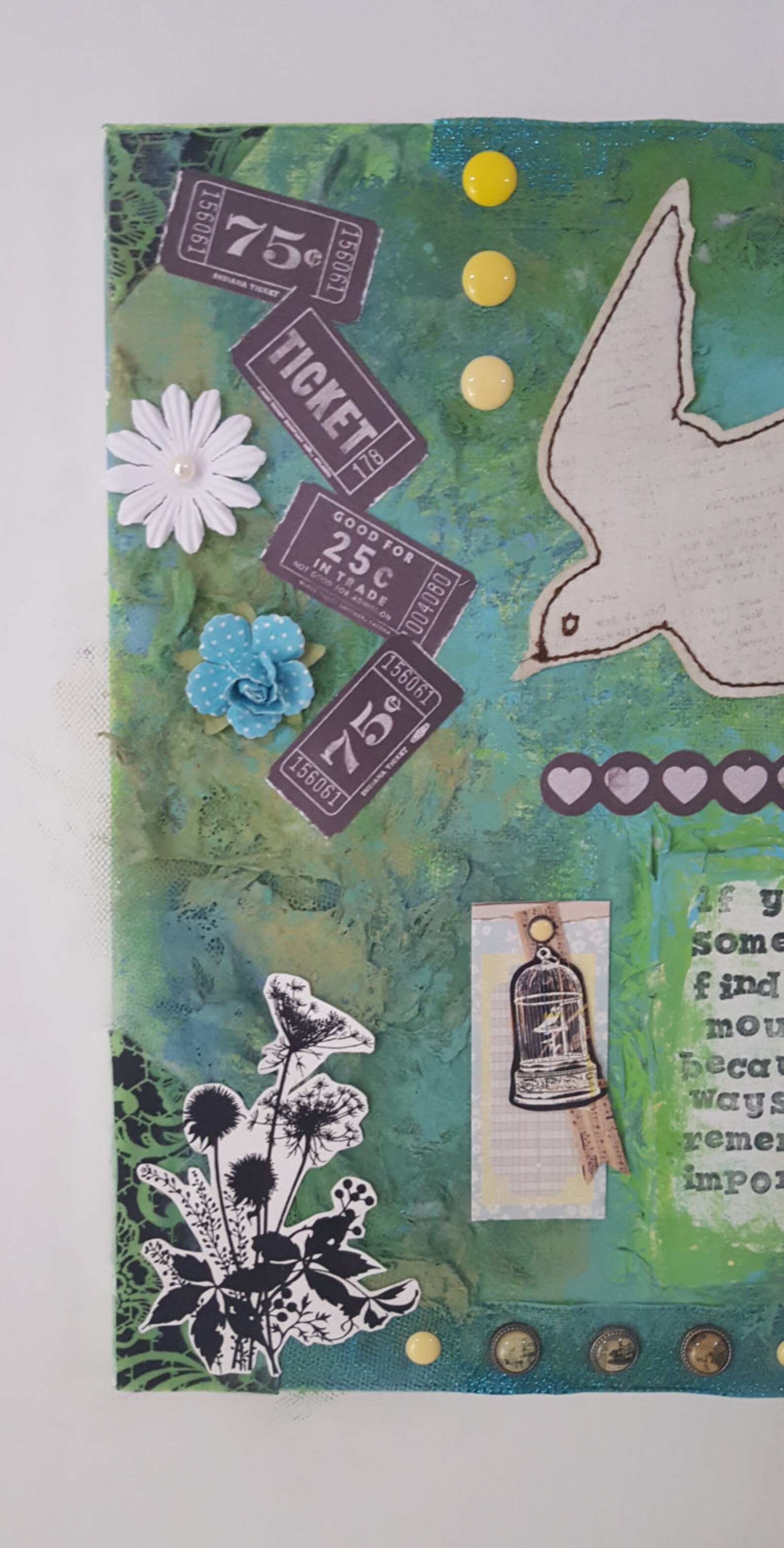 How to Breathe Collage - Mixed Media Art - Altered Art Collage - Green ...