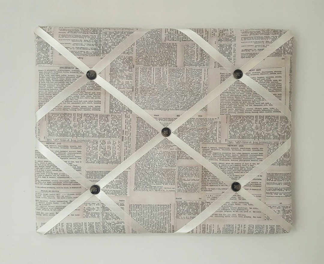 Dictionary Theme French Memo Board - Book Theme Fabric Ribbon Board ...
