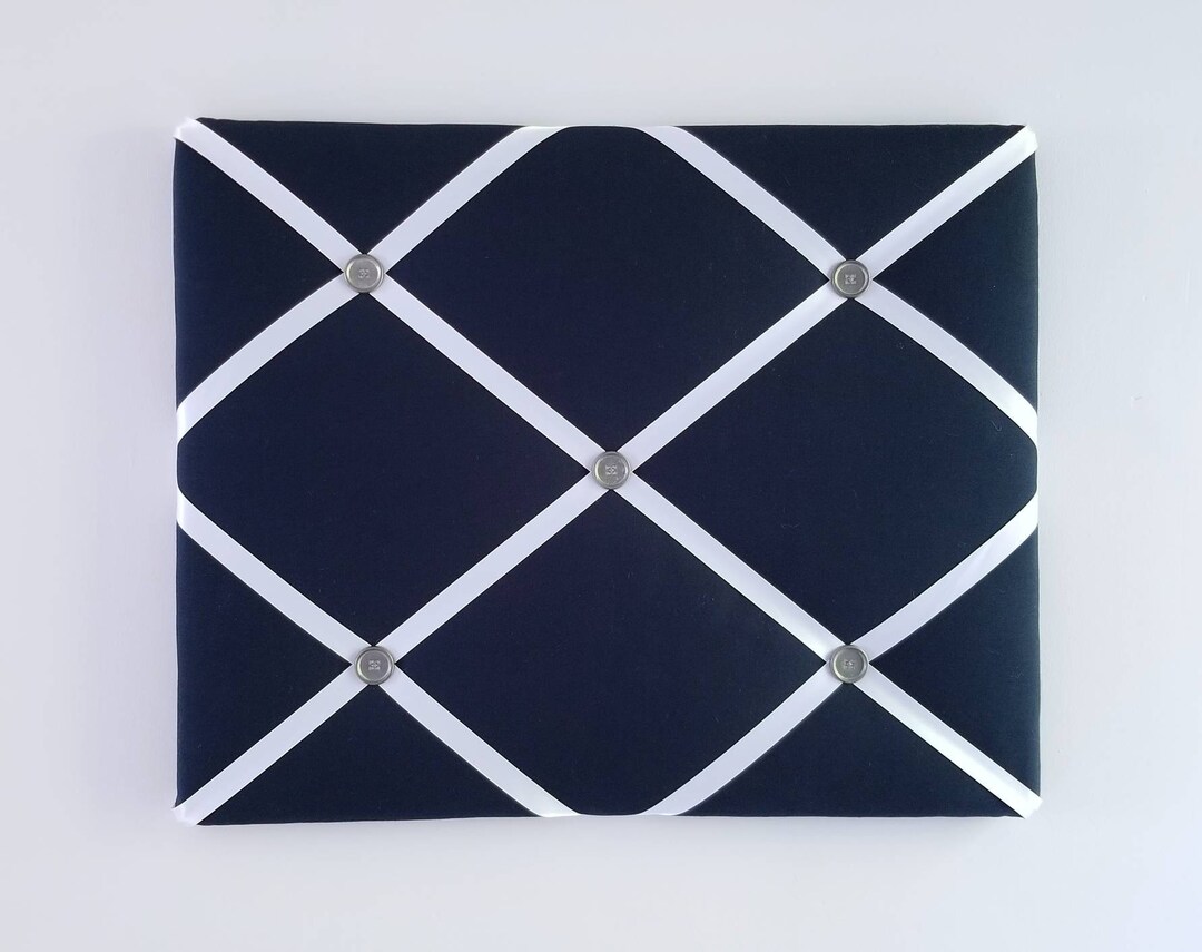 Navy Memory Board Dark Blue Pin Board Navy Fabric Ribbon Board Dark ...