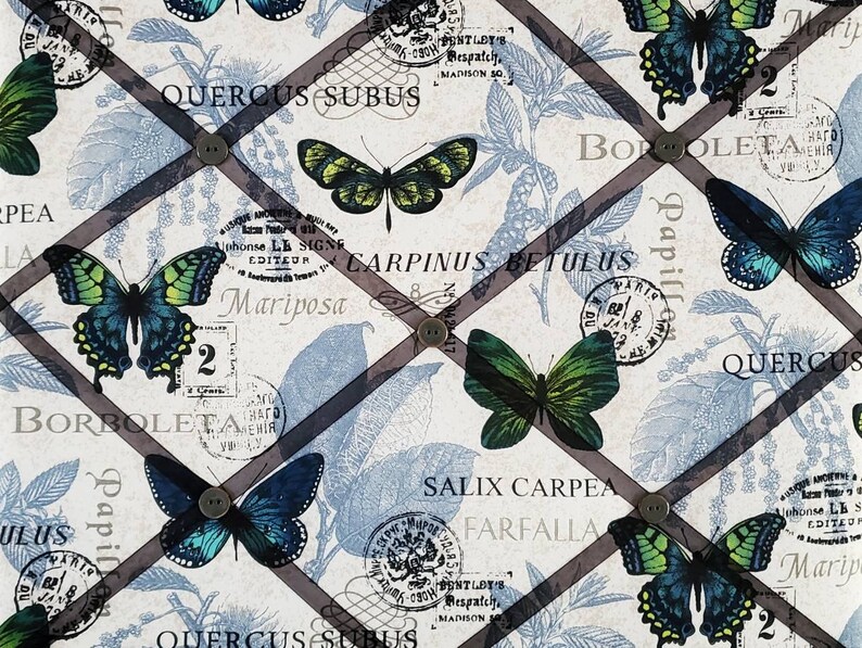 Butterfly Vision Board - Cream Pin Board - Insect French Memo Board ...