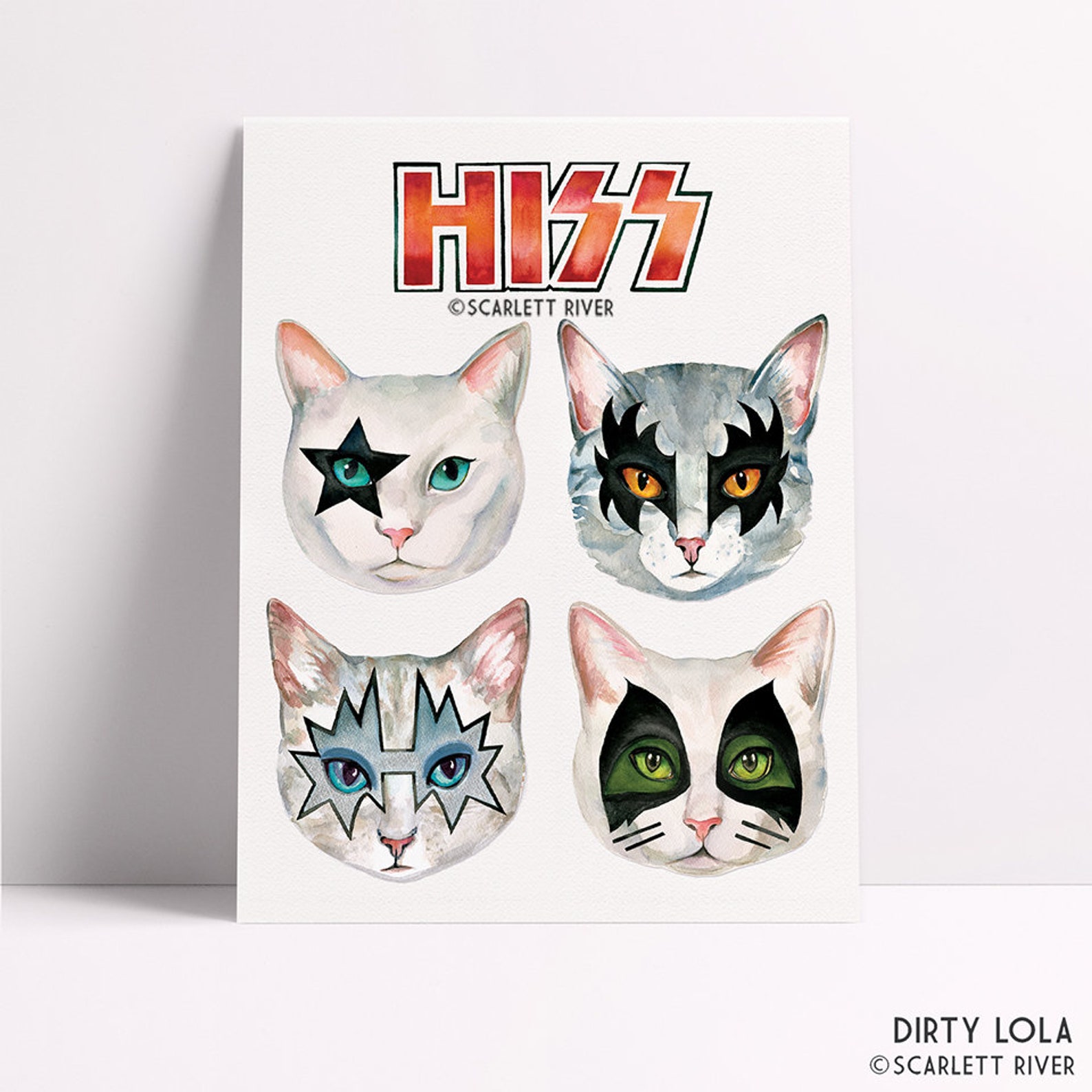 Hiss Cats Cat Portrait Illustration Art Print Cat Art - Etsy