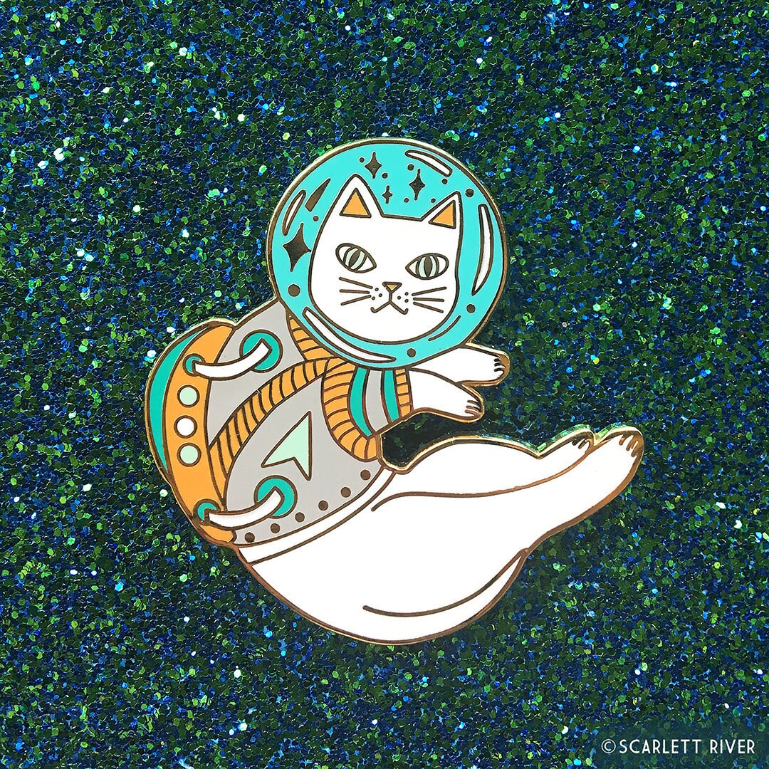 Space Cat - Galaxy - Hard Enamel Pin - Enamel Pin - Artist Pin - Dirty ...