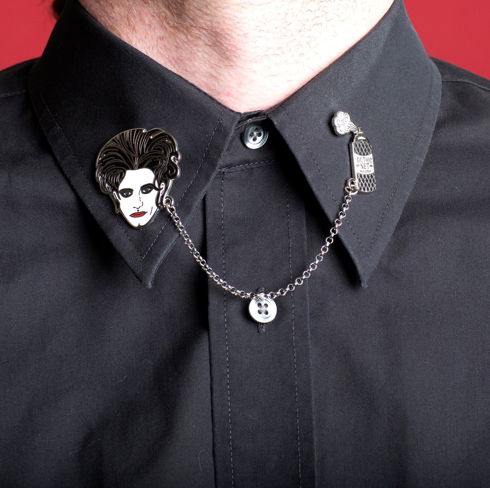Robert Smith - Big Hair - Gothic Net - Hard Enamel Pin - Collar Pins ...
