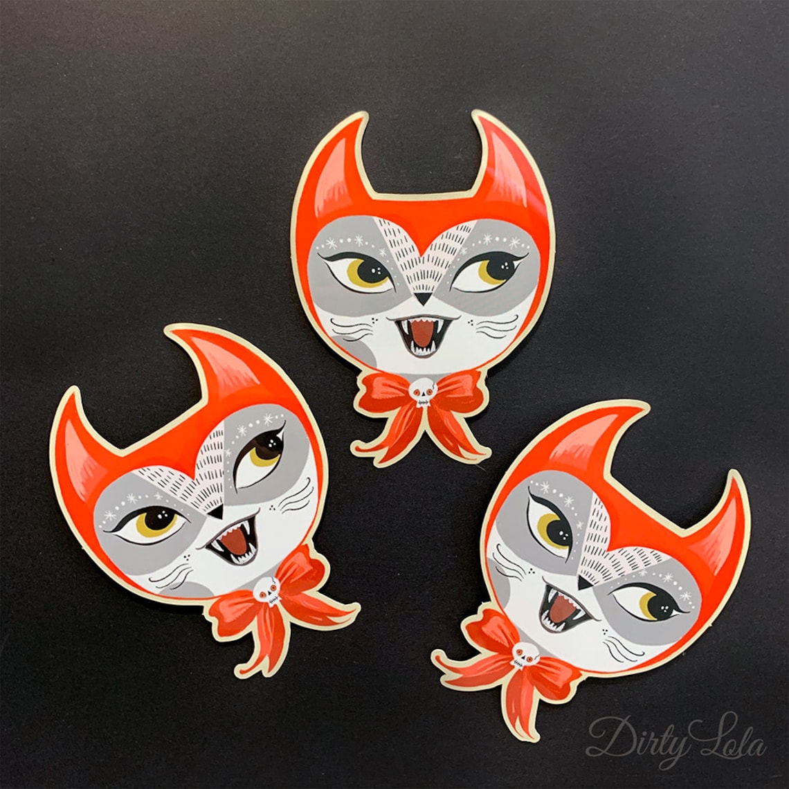 Devil Cat Sticker Halloween Cat Spooky Cat Artist Sticker | Etsy