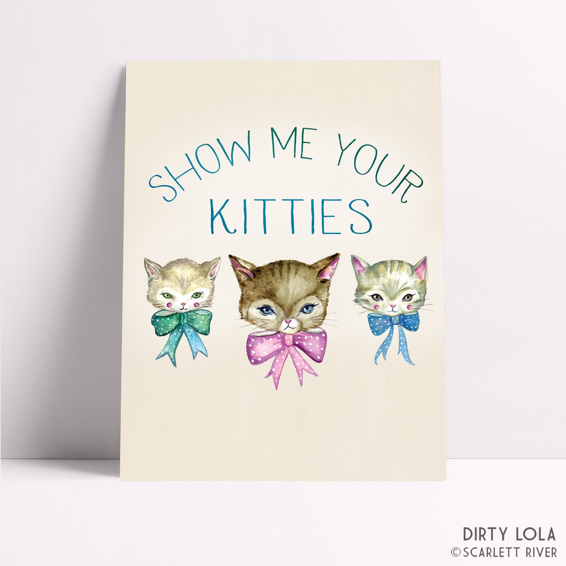 Cat Painting Show Me Your Kitties Art Print Illustration - Etsy